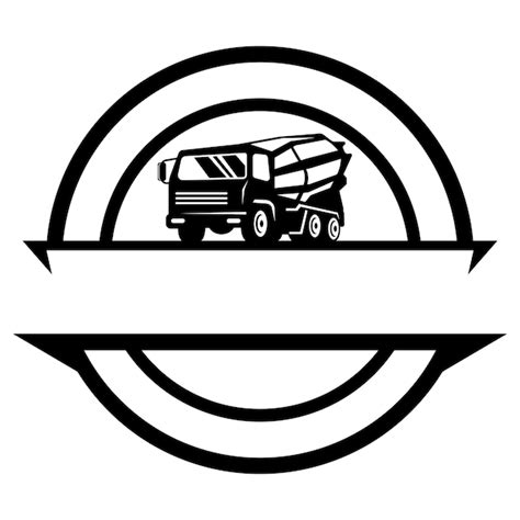 콘크리트 믹서 트럭 건설 로고 벡터 템플릿 프리미엄 벡터