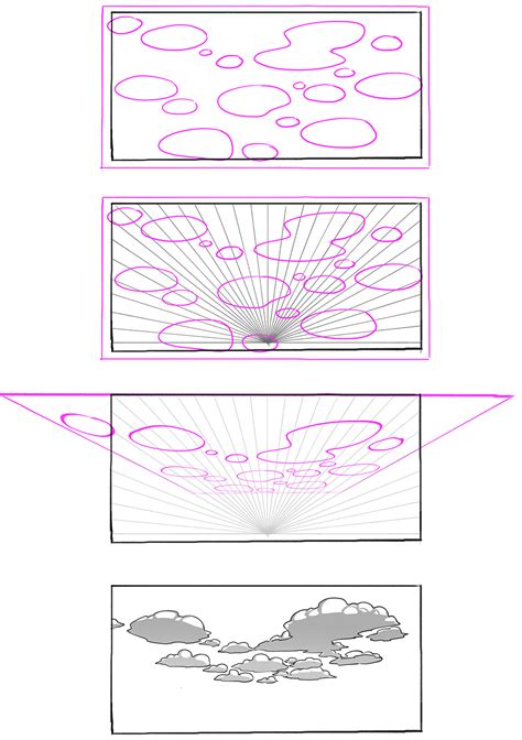 How To Draw Clouds In Perspective