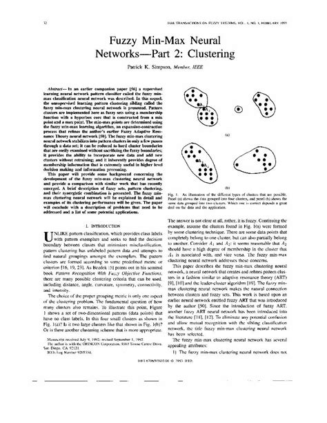 pdf fuzzy min max neural networks part 2 clustering dokumen tips