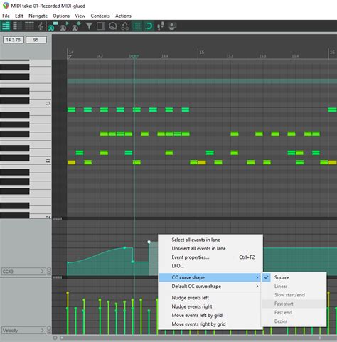 Midi Editor Cc Curve Shape Locked To Square See Comments Rreaper