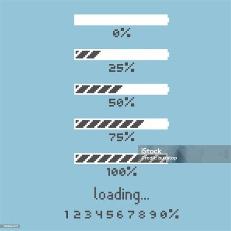 Vetores De Collection Set Of Retro Game 8bit Pixel Art Loading Process