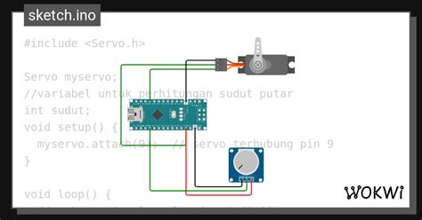 Andi Maulina Gerakkan Motor DC Servo Melalui Potensiometer Wokwi ESP32 STM32 Arduino Simulator