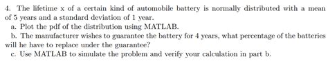 Solved 4 The Lifetime X Of A Certain Kind Of Automobile