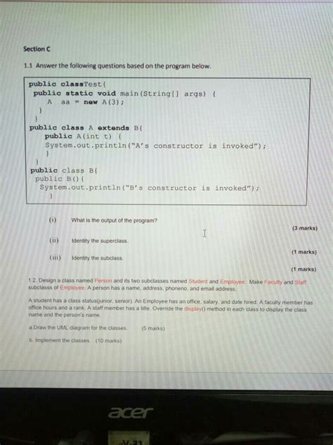 solved section c 1 1 answer the following questions based on