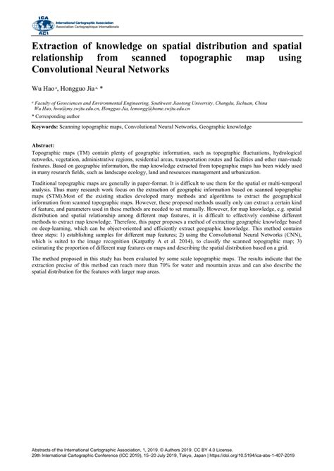 Pdf Extraction Of Knowledge On Spatial Distribution And Spatial