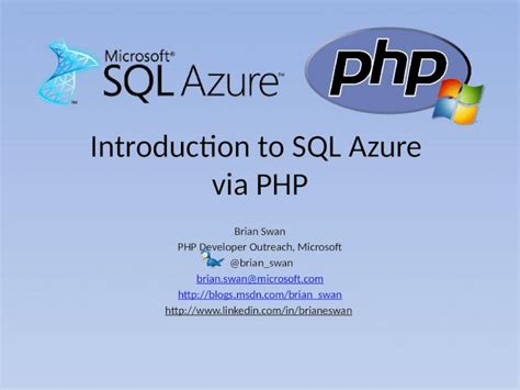 Pptx Introduction To Sql Azure Via Php Dokumentips