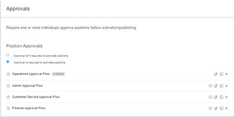 Position Approval Set Up