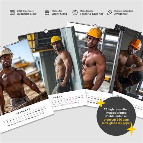 2026 Tradies Handsome Men Art Calendar Etsy Canada