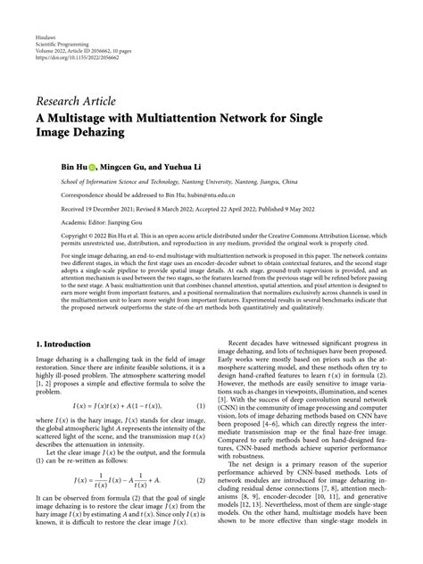 Pdf A Multistage With Multiattention Network For Single Image Dehazing