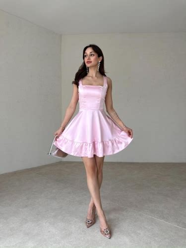 Stanton Mini Elbise 4992 Pudra Elbİse Mooi Butik