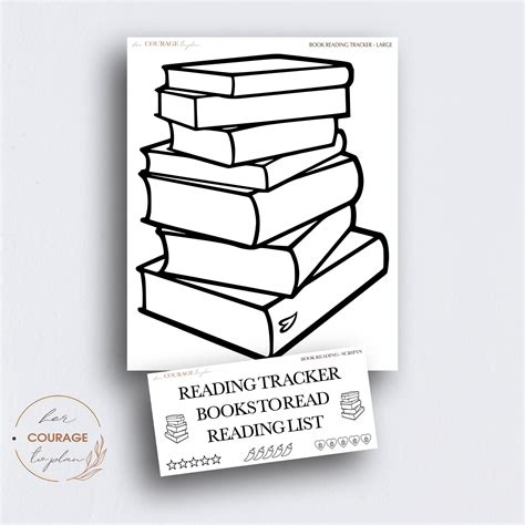 Reading Tracker Sticker Kit Book Stack Tracker Large Book Reading