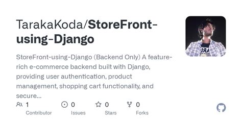 Github Tarakakoda Storefront Using Django Storefront Using Django