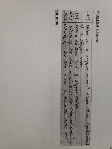 Solved PROBLEM Points U What Is A Stepper Motor Chegg