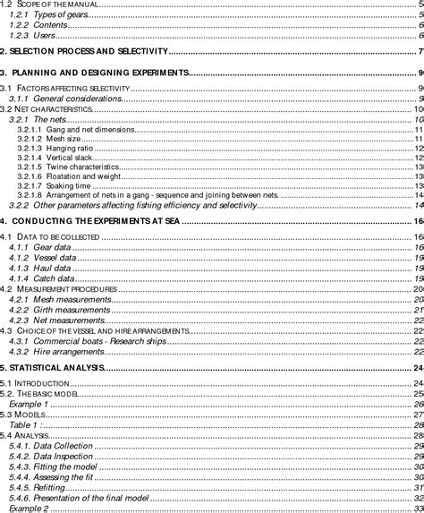 Table 1 From Manual For Gillnet Selectivity Semantic Scholar