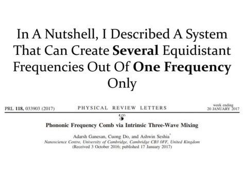 Phononic Frequency Combs Using Mems Resonators Ppt