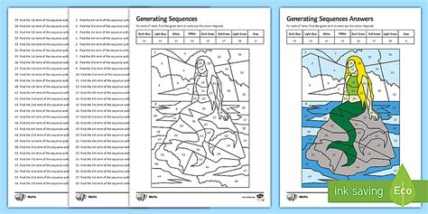 Generating Sequences Color By Number Teacher Made Twinkl
