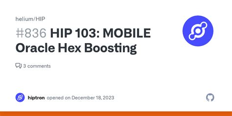 Hip 103 Mobile Oracle Hex Boosting · Issue 836 · Heliumhip · Github