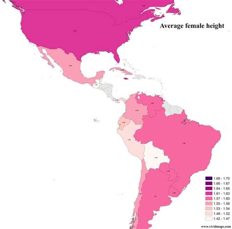 Average Male And Female Height Mapped Male Female Map