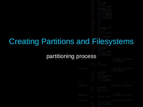 Pdf Creating Partitions And Filesystems Partitioning Process