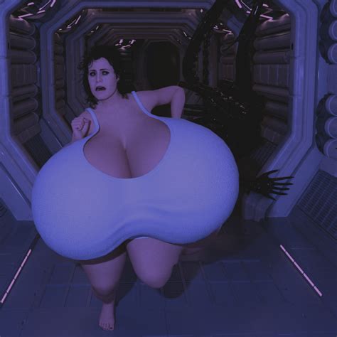 Rule 34 3d Alien Franchise Breasts Ellen Ripley Enormous Breasts Hyper Hyper Bimbo Hyper