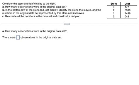 Solved Consider The Stem And Leaf Display To The Right A