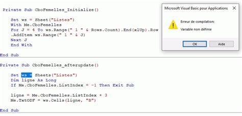 Variable Ws En Erreur
