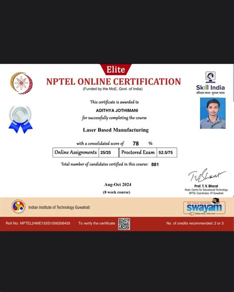 Adithya Jothimani On Linkedin Nptel