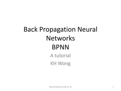 Ppt Back Propagation Neural Networks Bpnn Powerpoint Presentation