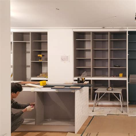 한성아이디디자인스쿨 압구정 미성 58평 주방 시공 현장스케치 한창 공사 진행 중인 미성 아파트