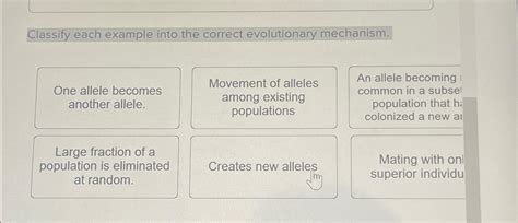 Solved Classify Each Example Into The Correct Evolutionary Solved Classify Each Example Into The Correct Evolutionary