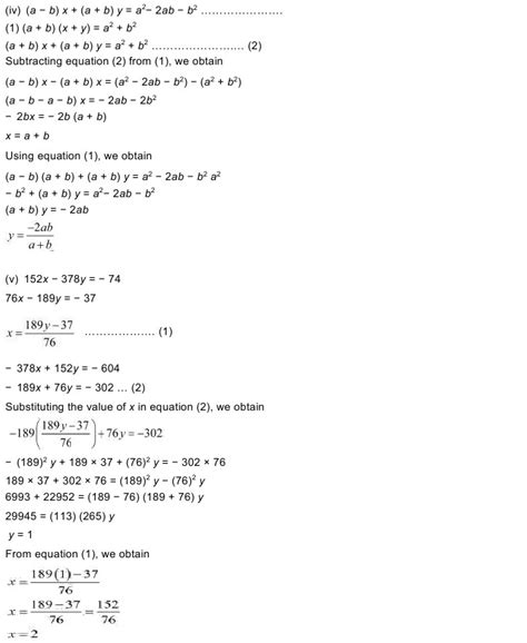 NCERT Solutions For Class Mathematics Chapter Pair Of Linear Equations In Two Variables