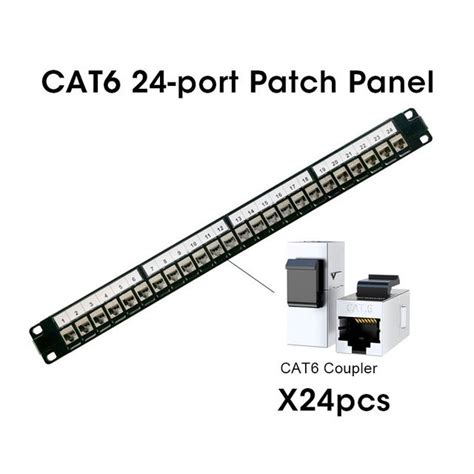 ZoeRax Patch Panel 24 Port Cat6 6A 7 With Keystone 10G Support Keystone Jack Coupler Patch