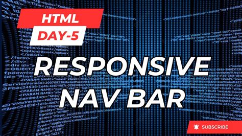 Html Day 5 Mastering Html Create A Responsive Nav Bar Youtube