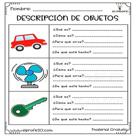 Ejercicios De Descripción De Objetos Actividades Para Describir
