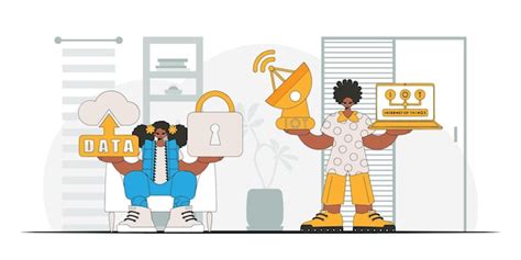 Premium Vector Guy And Girl Are A Team In The World Of Iot Modern
