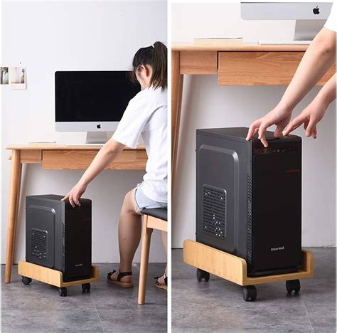 KIRIGEN CPU Stand PC Cart ATX Case Computer Tower Desktop Case CPU Case Protecting Shelf