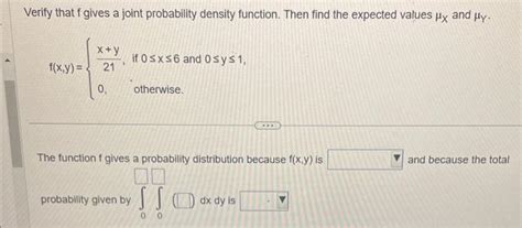Solved Verify That F Gives A Joint Probability Density Chegg