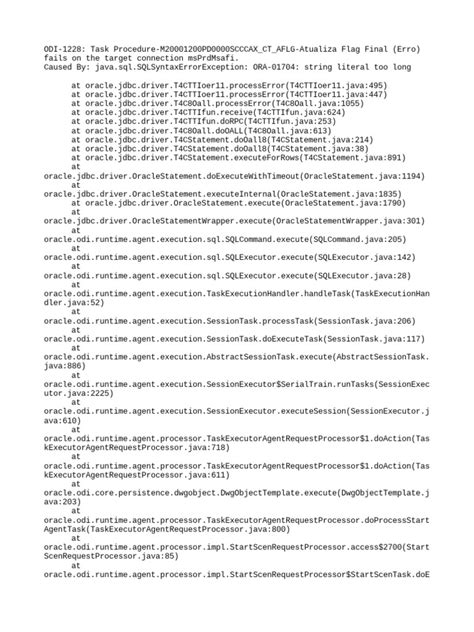 Oracle Sql Error String Literal Too Long During Data Load From Source To Target Table Pdf