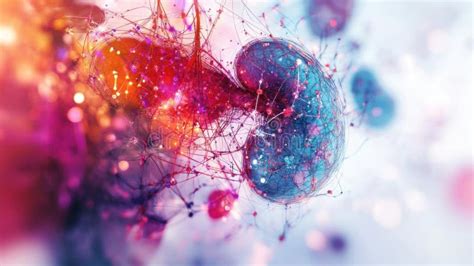 Exploring Abstract Neural Networks With Interconnected Nodes And Data Science Stock Illustration