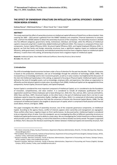 Pdf The Effect Of Ownership Structure On Intellectual Capital