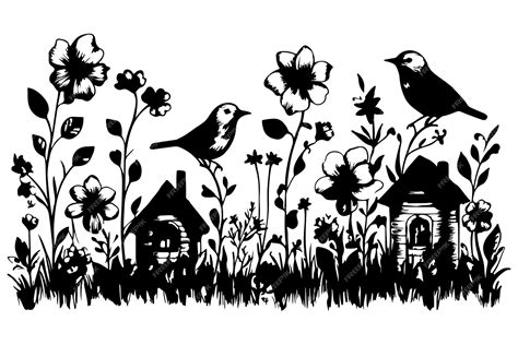 Spring Coloring Pages Line Art Spring Coloring Sheets Spring Illustrations Premium Ai