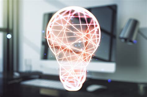 노트북 배경 연구 및 개발 개념에 창조적 인 전구 홀로그램의 이중 노출 0명에 대한 스톡 사진 및 기타 이미지 0명 개념 개념과 주제 Istock