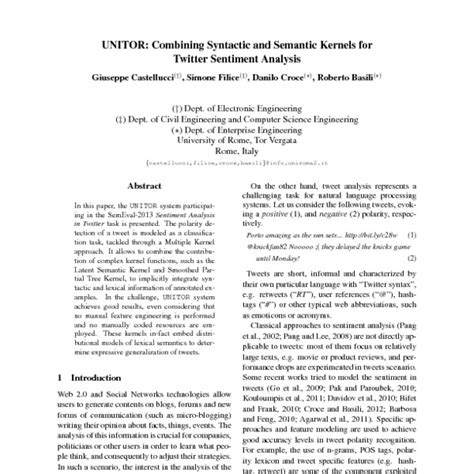 Unitor Combining Syntactic And Semantic Kernels For Twitter Sentiment Analysis Acl Anthology