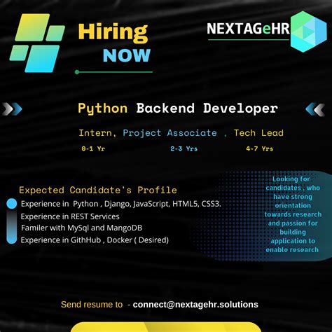 Nextagehr Solutions We Are Hiring Python Backend Developers For Our Esteemed Client At Chennai