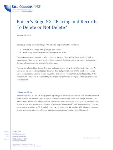 Fillable Online Raisers Edge Nxt Pricing And Records Fax Email Print
