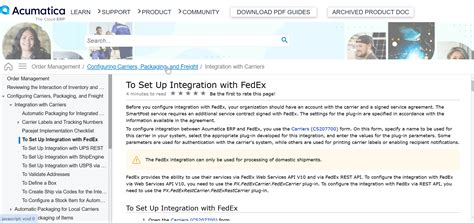 Fedex Freight Integration Community