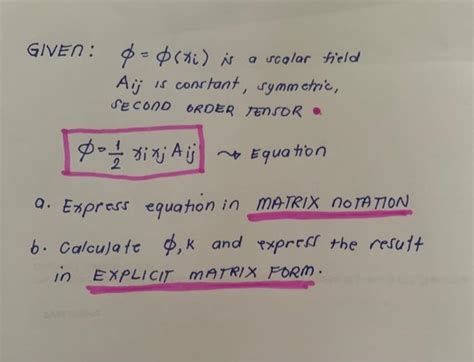 Solved A EXPRESS EQUATION IN MATRIX NOTATION B CALCULATE Chegg Com