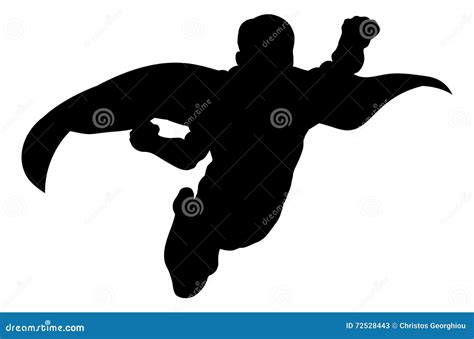 Superhero Flying Silhouette Stock Vector Illustration Of Silhouet Heroes 72528443