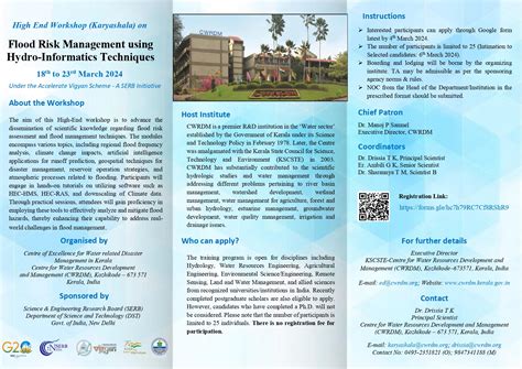 High End Workshop Karyashala On Flood Risk Management Using Hydro Informatics Techniques