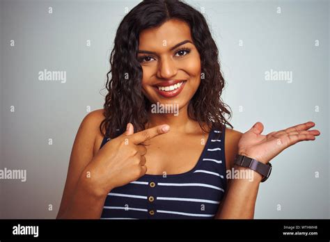Beautiful Transsexual Transgender Woman Wearing Striped T Shirt Over